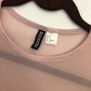 H&M | Tops | Hm Blush Mesh Long Sleeve Top | Poshmark
